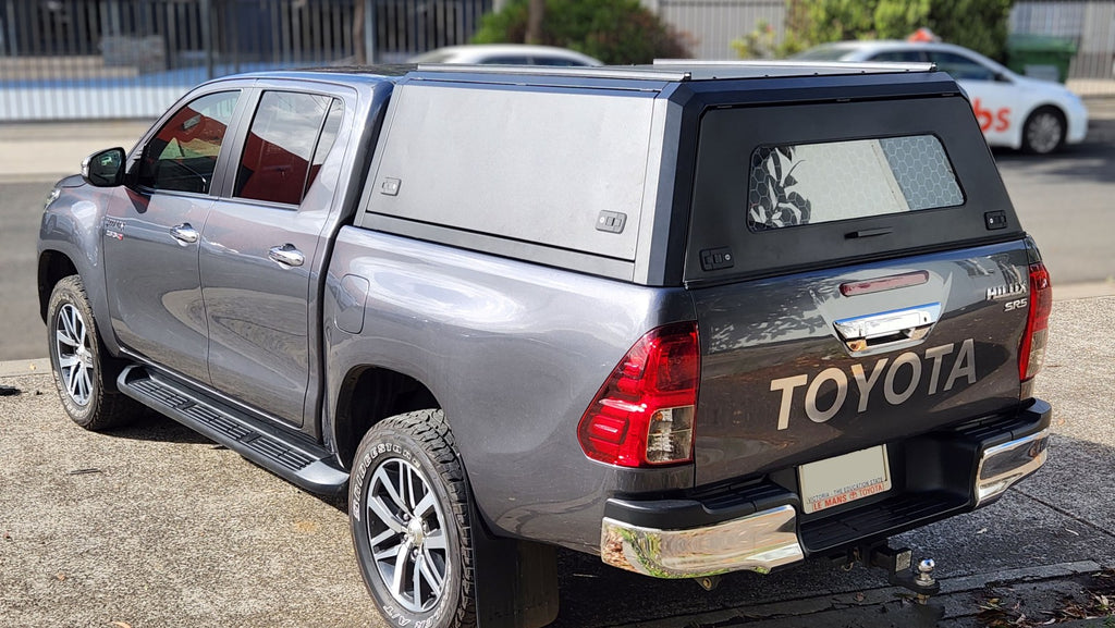 Toyota HILUX REVO SR5 DC 2015-2025 BLACK TITAN HYBRID CANOPY - Stainle – Bodyline Automotive ...