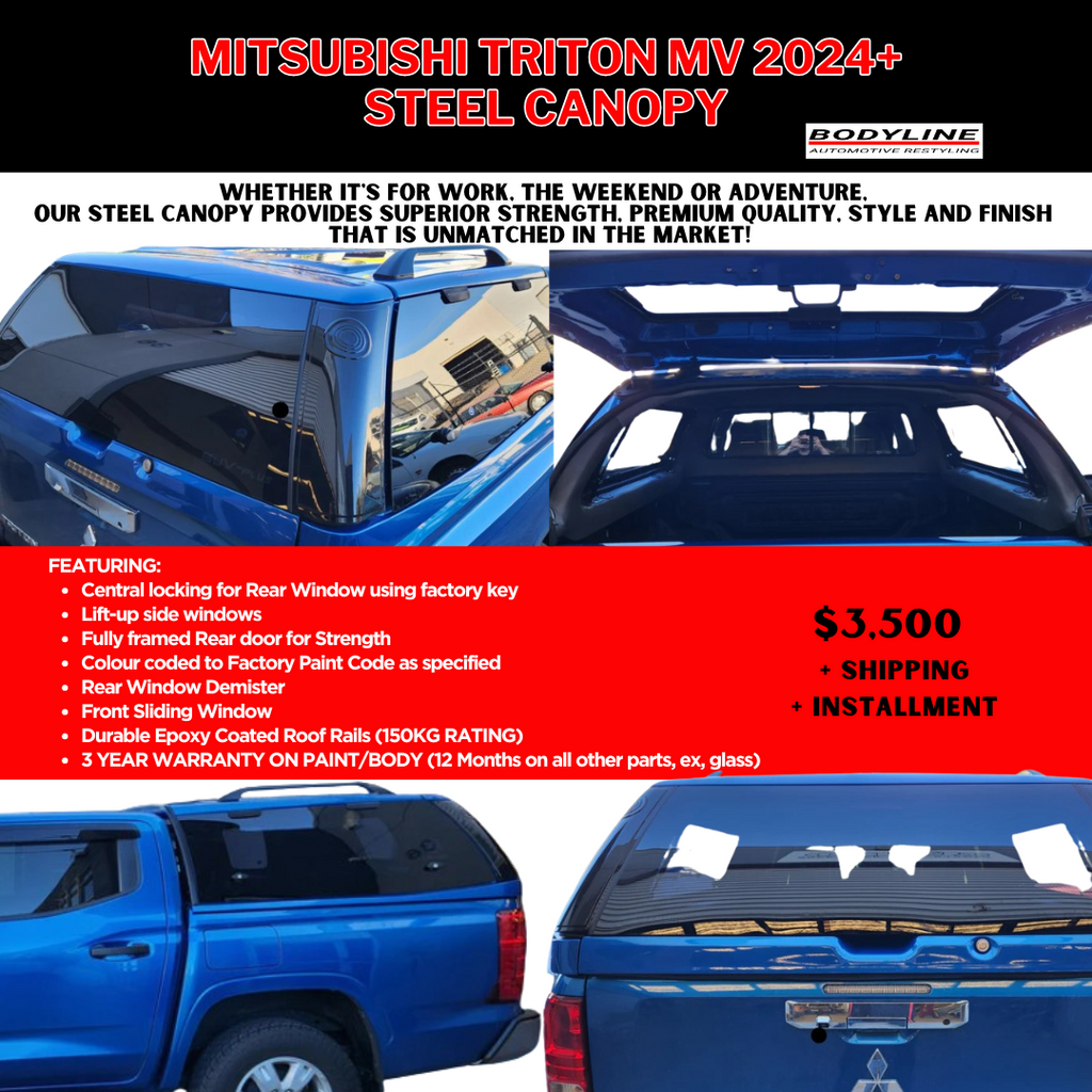 Mitsubishi Triton MV 2024+ Steel Canopy – Bodyline Automotive Restyling