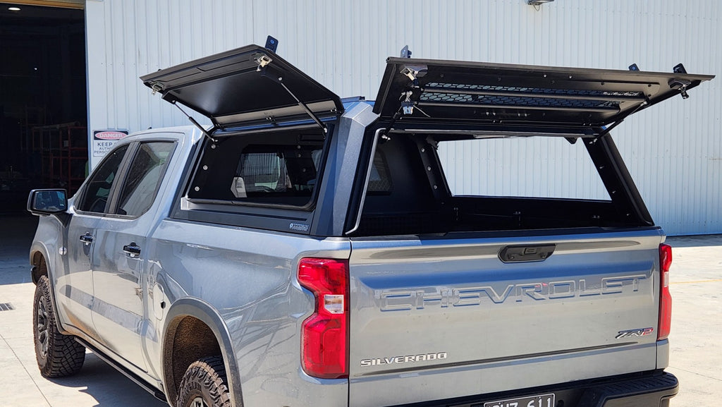 Chev SILVERADO 1500 5ft 2020+ BLACK TITAN HYBRID CANOPY - Stainless St ...