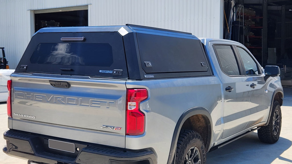 Chev SILVERADO 1500 5ft 2020+ BLACK TITAN HYBRID CANOPY - Stainless St ...