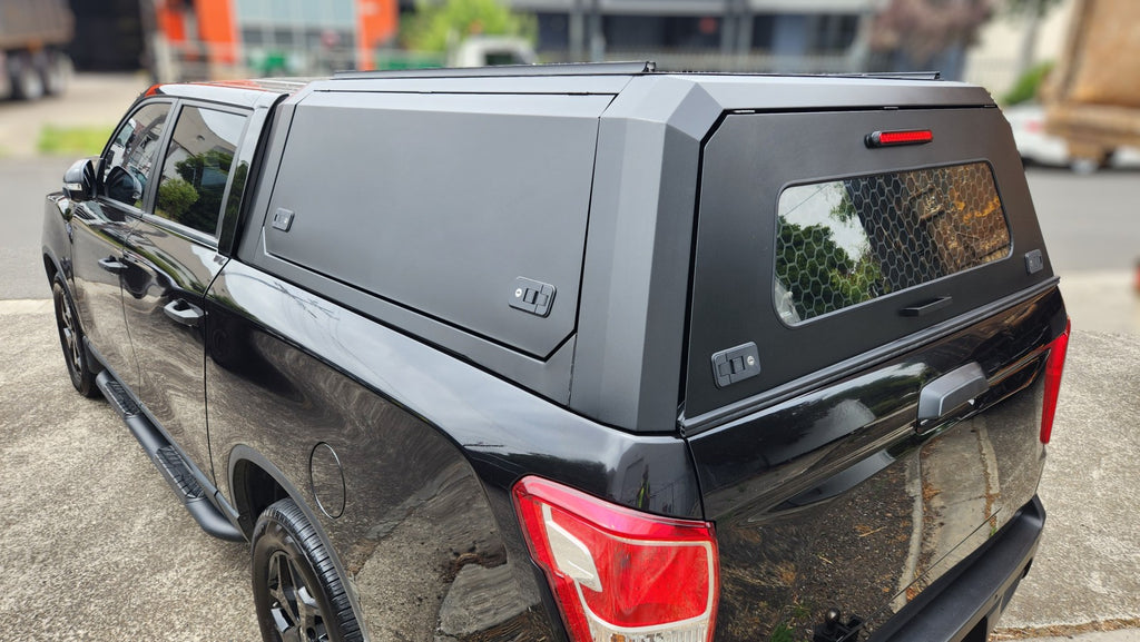 Ssangyong MUSSO XLV 2019-2025 BLACK TITAN HYBRID CANOPY - Stainless St ...