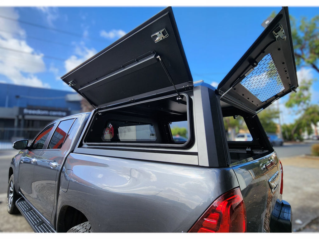 Toyota HILUX REVO SR5 DC 2015-2025 BLACK TITAN HYBRID CANOPY - Stainle ...