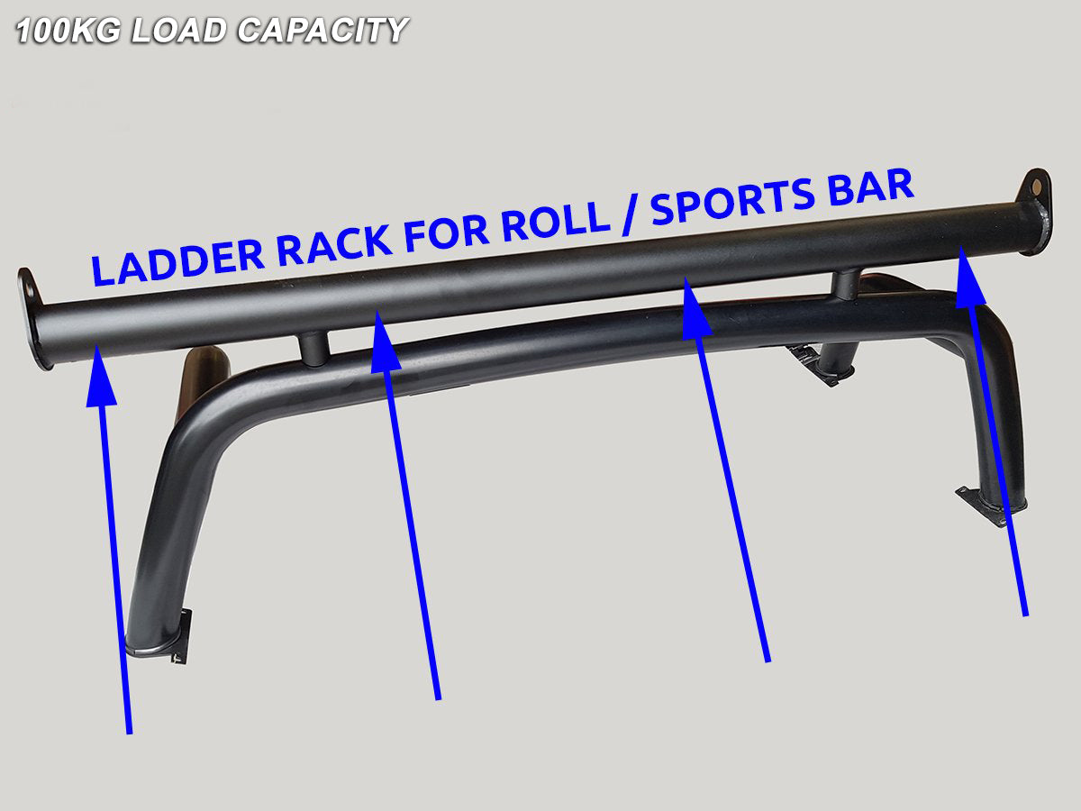BLACK HALF LADDER RACK 1500mm for ROLL / SPORTS BAR Tonneau Easy Fit S ...